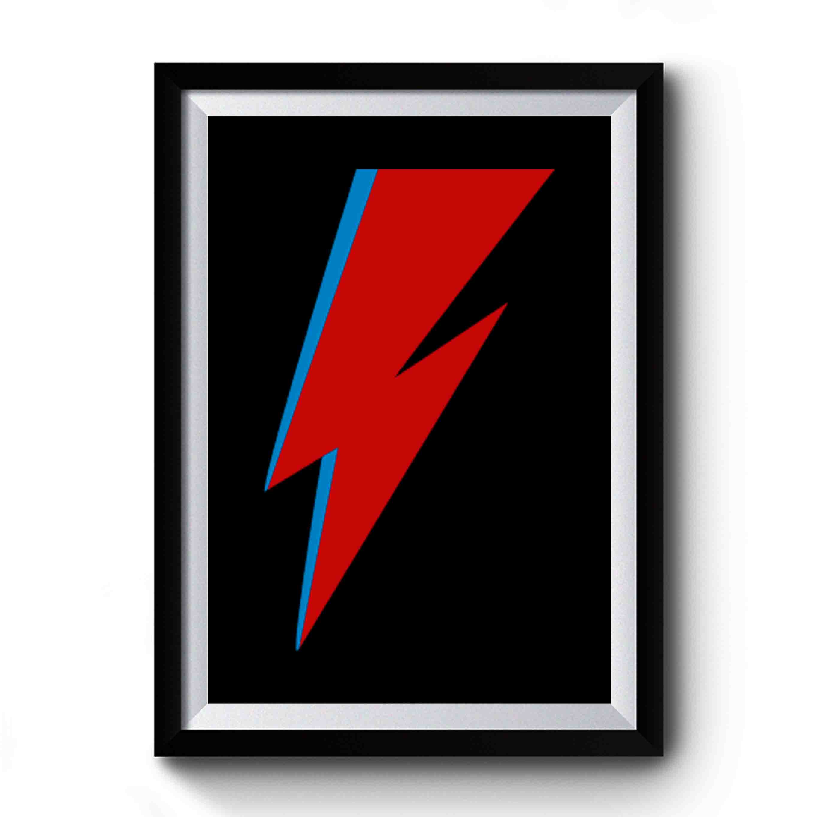 David Bowie Lightning Bolt Retro Premium Poster